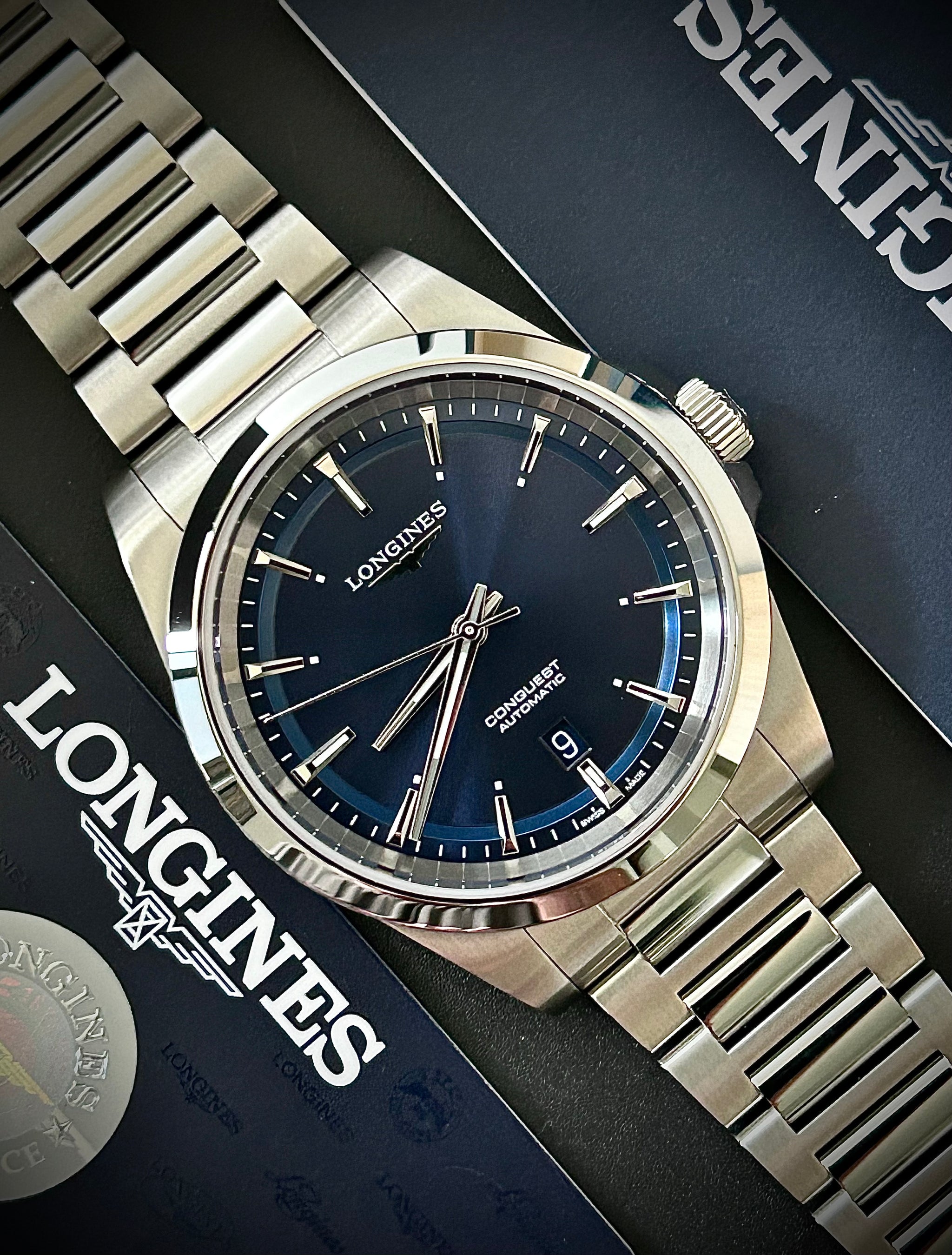 2025 LONGINES CONQUEST AUTOMATIC, FULL SET, INC GST