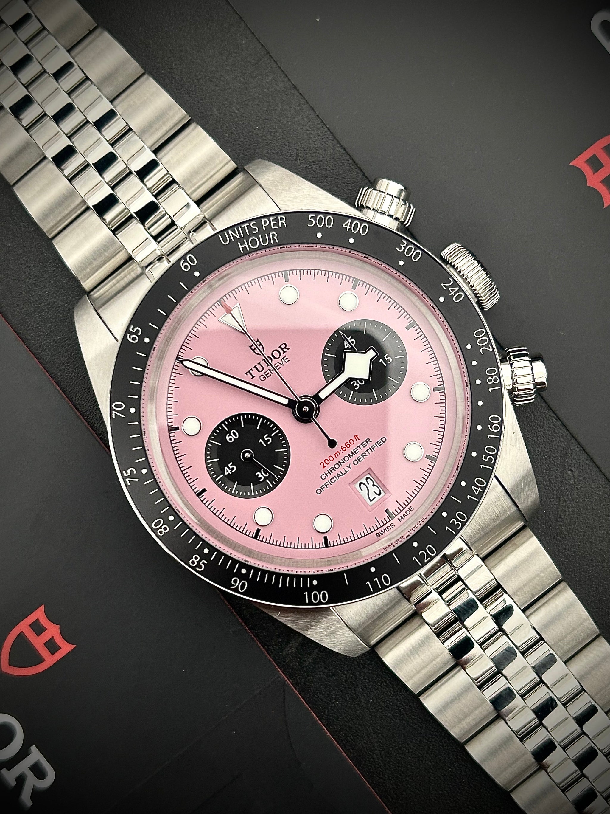 2024 TUDOR BLACK CHRONO PINK INTER MIAMI EDITION, FULL SET, INC GST